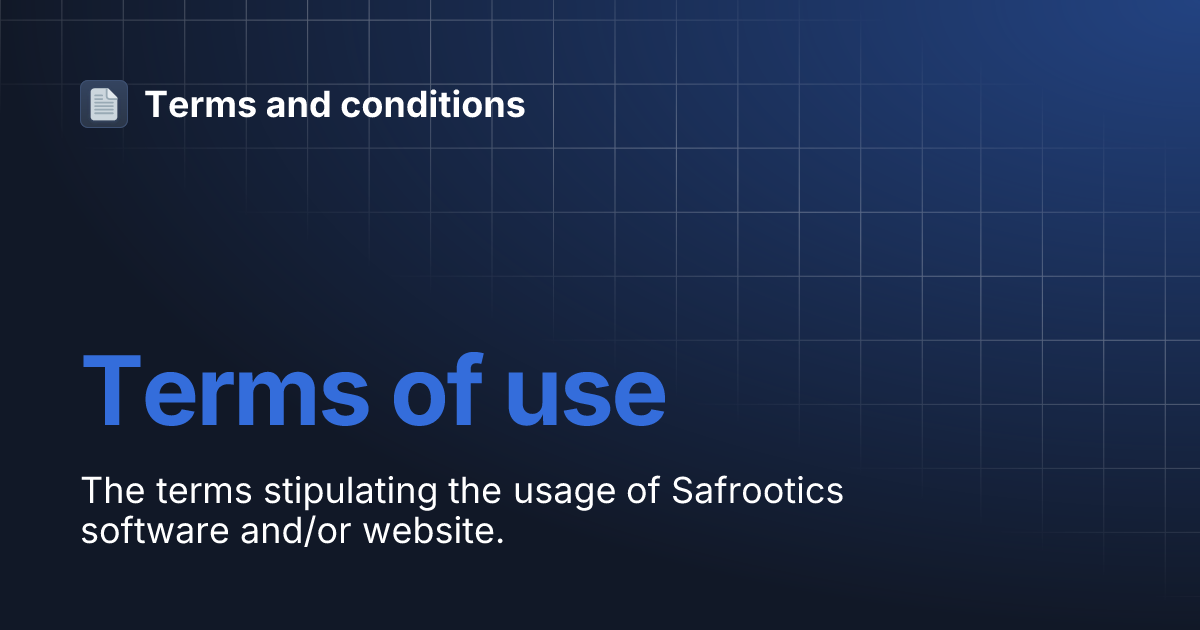 Terms of use | Terms and conditions